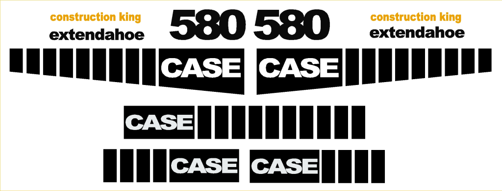 Case 580 New Replacement Decal kit - Machine Decals