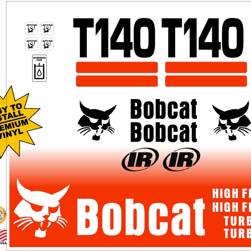 Bobcat T140 replacement decal kit - Machine Decals